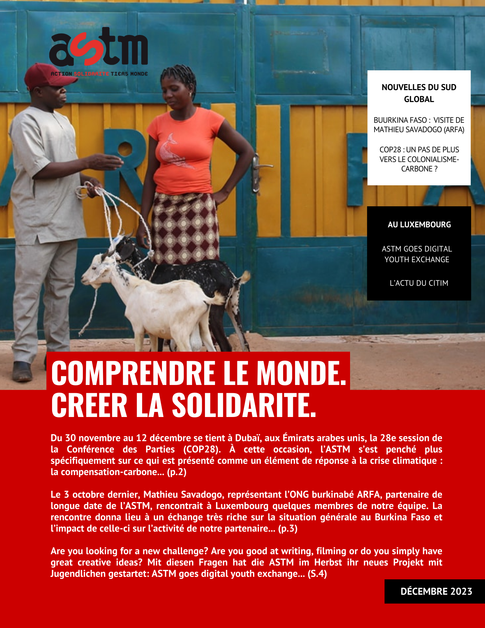 Magazine donateur – décembre 2023 | Action Solidarité Tiers Monde